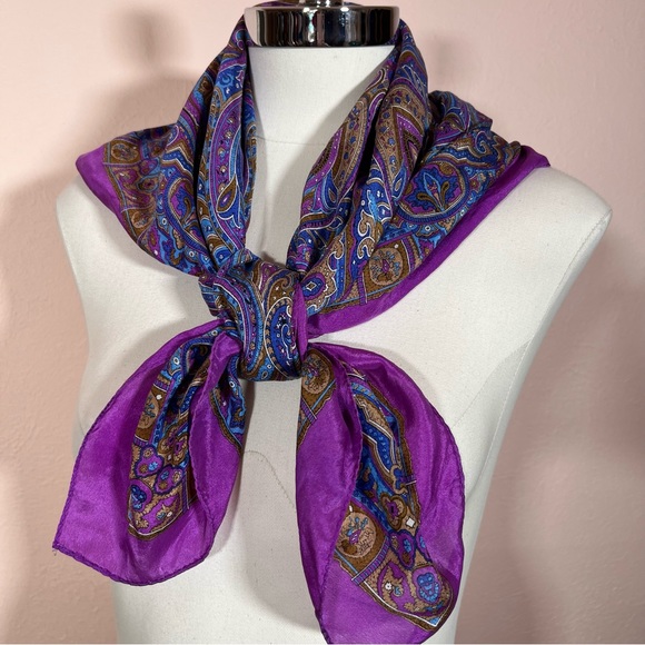 Vintage | Accessories | Vintage 8 90 Retro Maximalism Purple Paisley ...